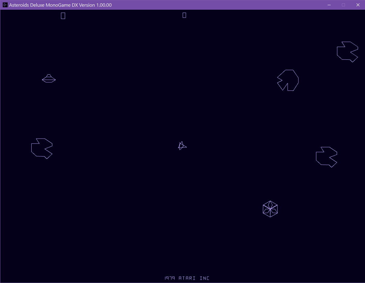 Asteroids Deluxe created in Visual Studio 2017 using Monogame 3.6 by LanceJZ